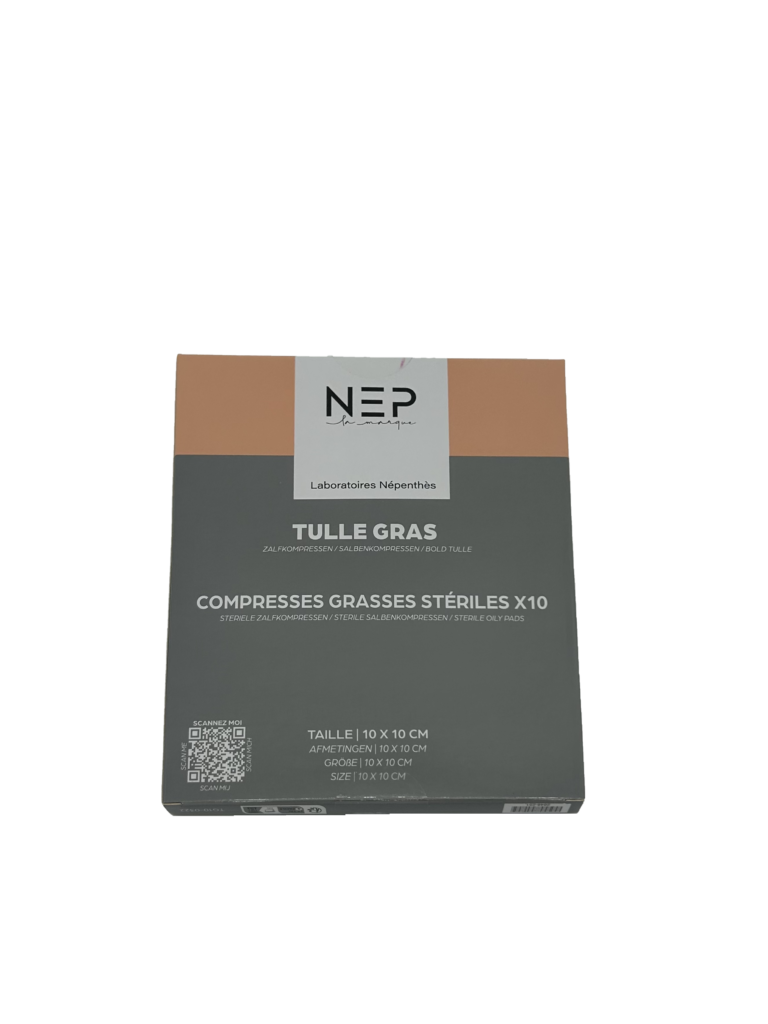 Tulle gras 10×10 cm – (Bte de 10) – NEP la Marque